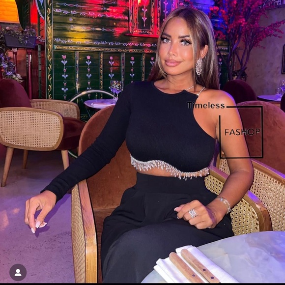 Zara | Tops | Zara Seamless Rhinestone Top | Poshmark